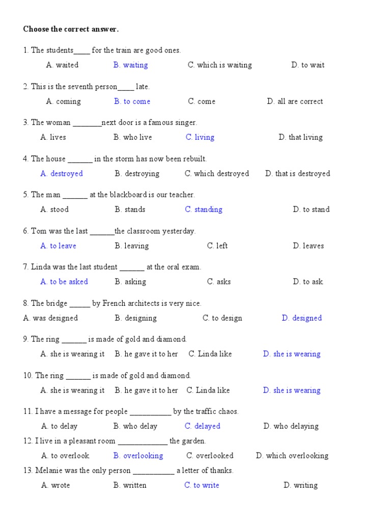 English Grammar Practice Quiz | PDF | Tourism