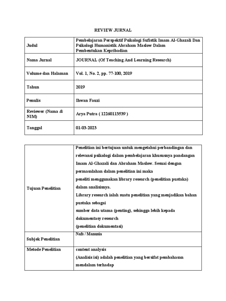 Format Review Jurnal | PDF