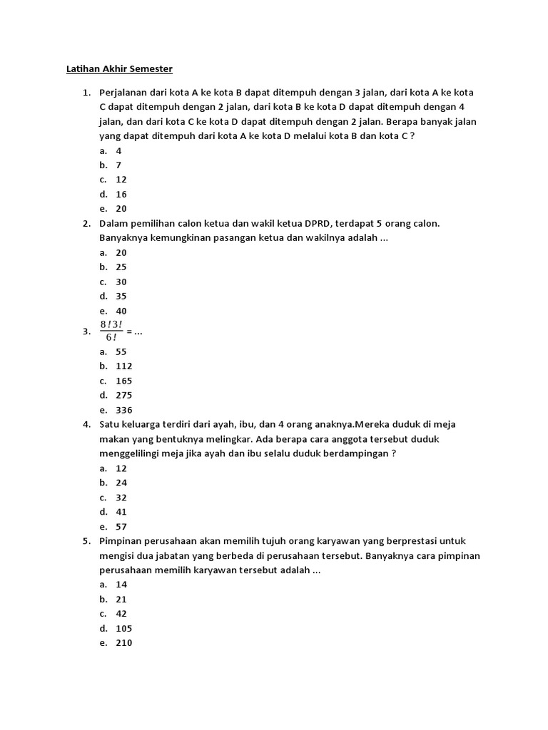 Latihan Akhir Semester Genap Kls 12 | PDF