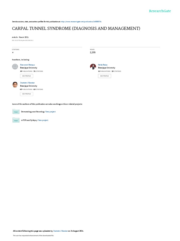 Patofisiologi Cts 1 Pdf Carpal Tunnel Syndrome Medical Specialties