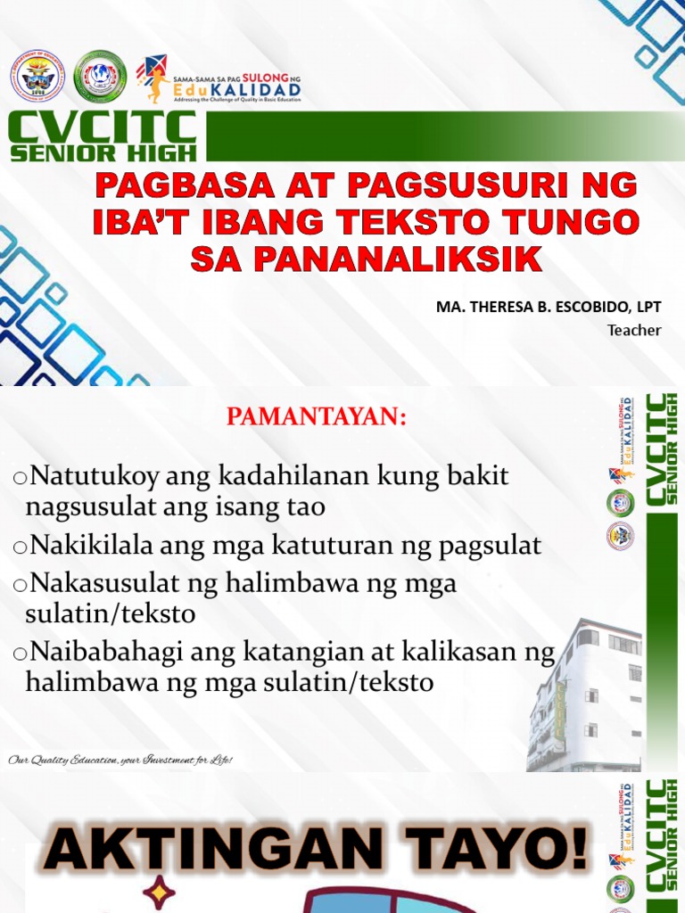 WK.5 Ang Sining NG Pagsulat - SHS Fil2 | PDF
