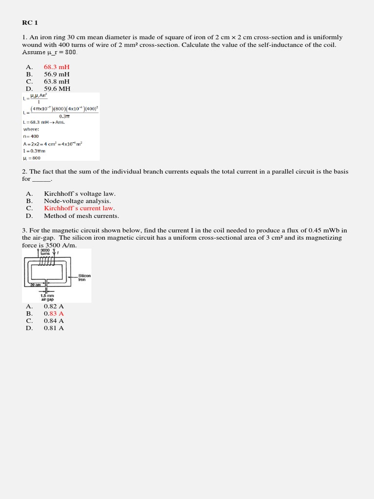 RC 1-20 Elex | PDF | Capacitor | Inductor