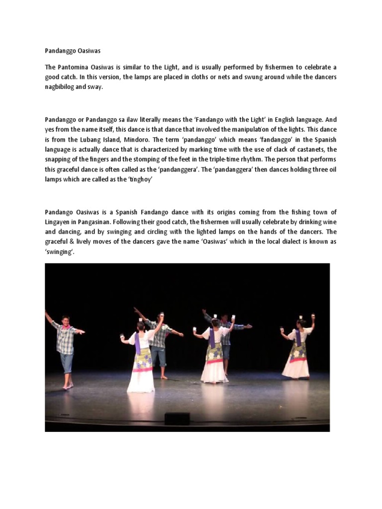 Pandanggo Oasiw-WPS Office | PDF | Dances | Performing Arts