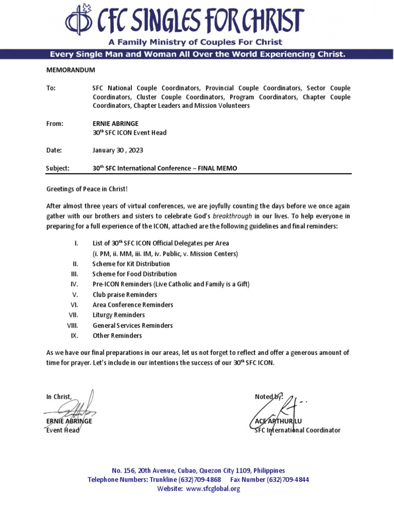 00 30th SFC ICON Final Memo | PDF