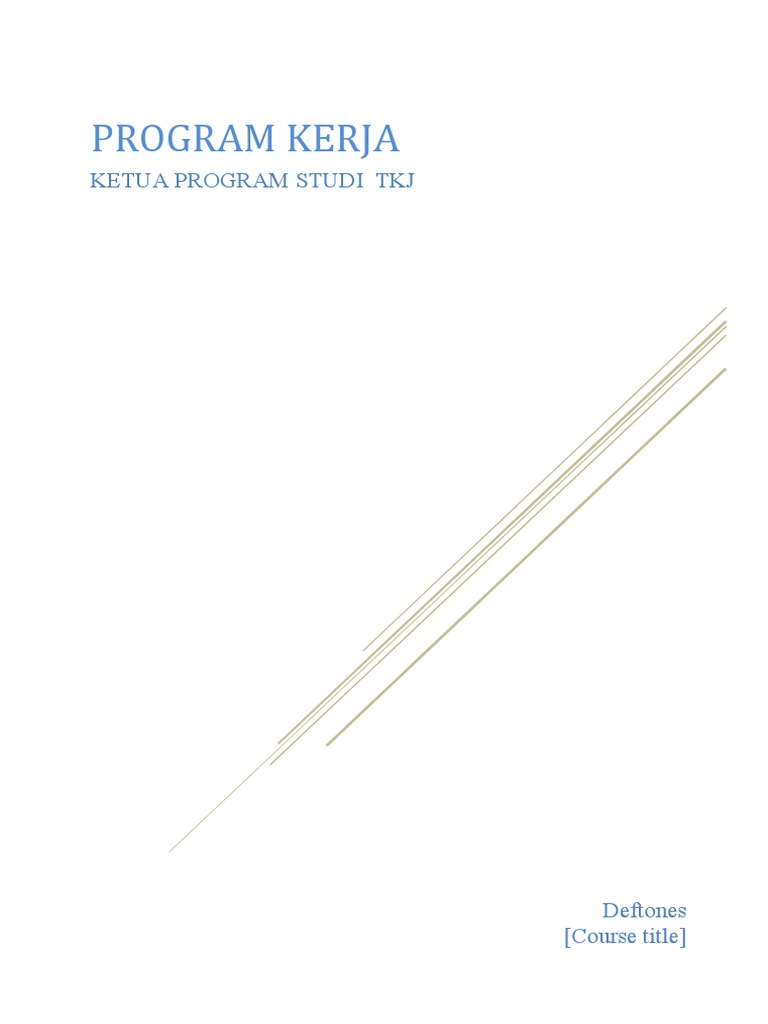 Program Kerja Ka. Bengkel | PDF