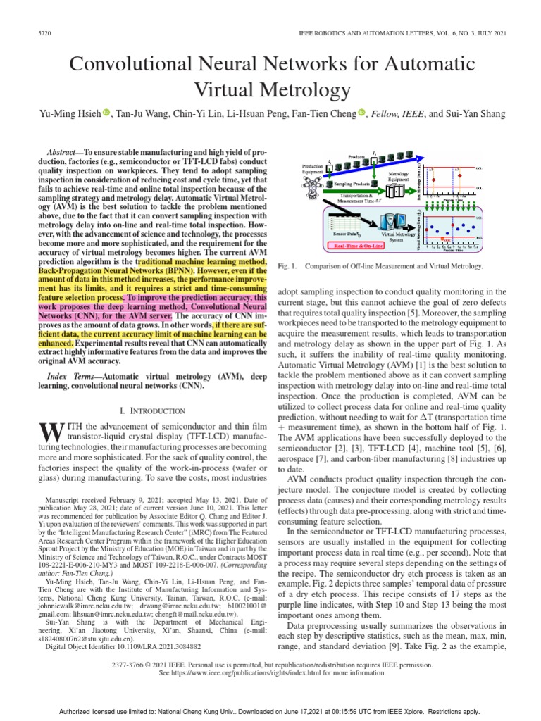 CNN For AVM (IEEE RA-L, July 2021) | PDF | Deep Learning | Applied ...