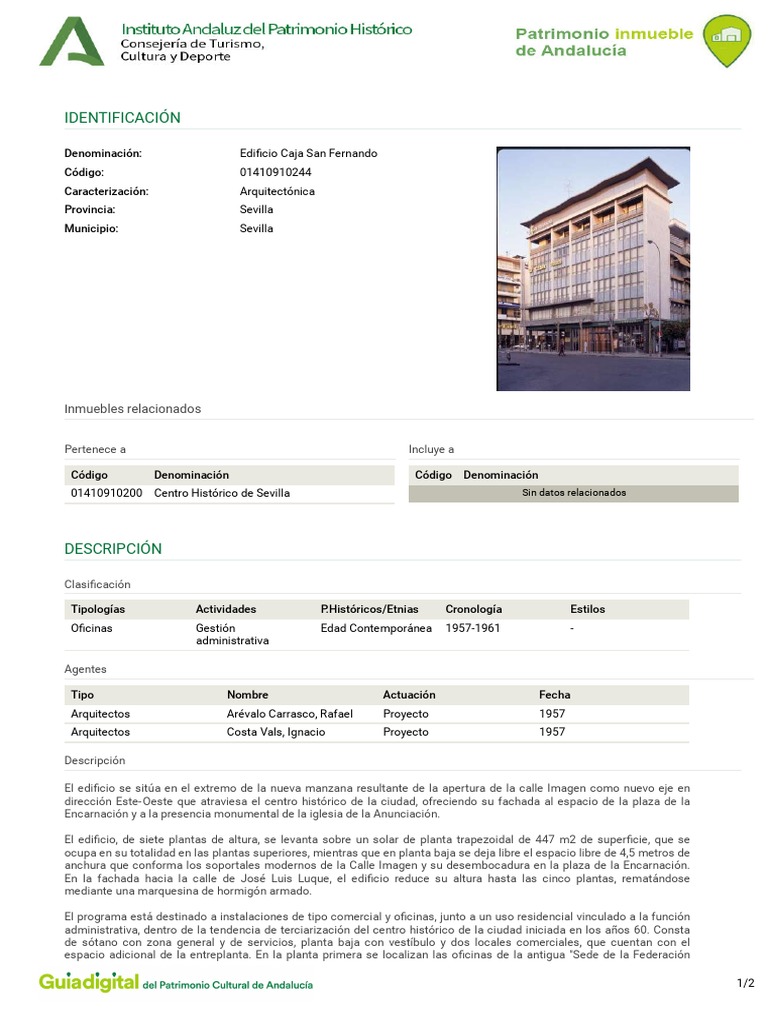 Ficha Inmueble 21823 | PDF | Sevilla | edificio