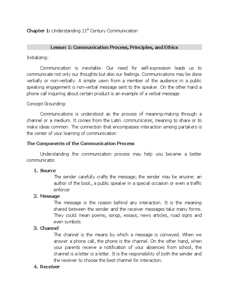 PCOM Lesson 1 | PDF | Communication | Human Communication
