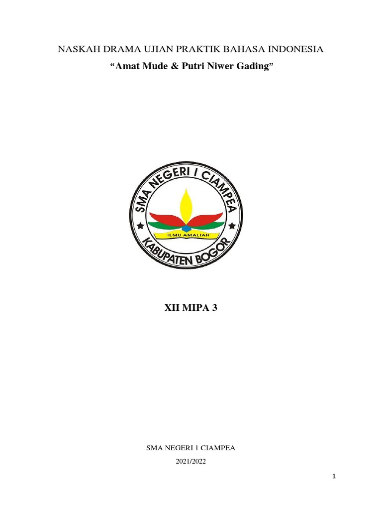 Naskah Drama Uprak B.Indonesia XII MIPA 3 PDF | PDF