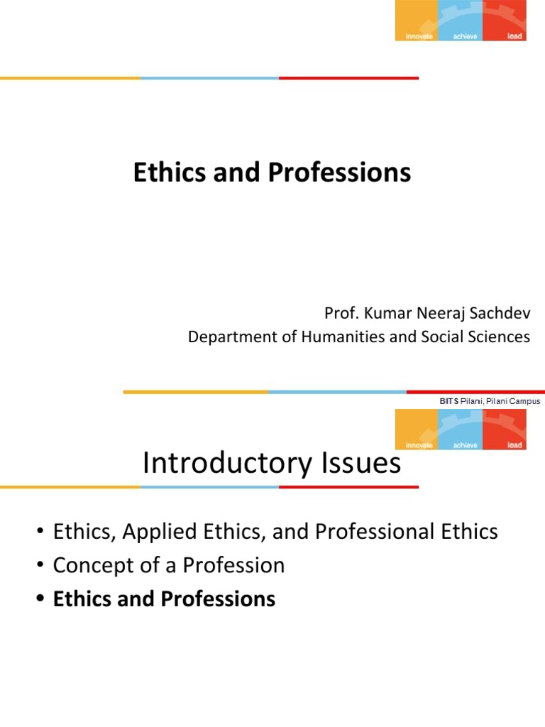 Ethics And Profession Pdf Profession Professional Ethics