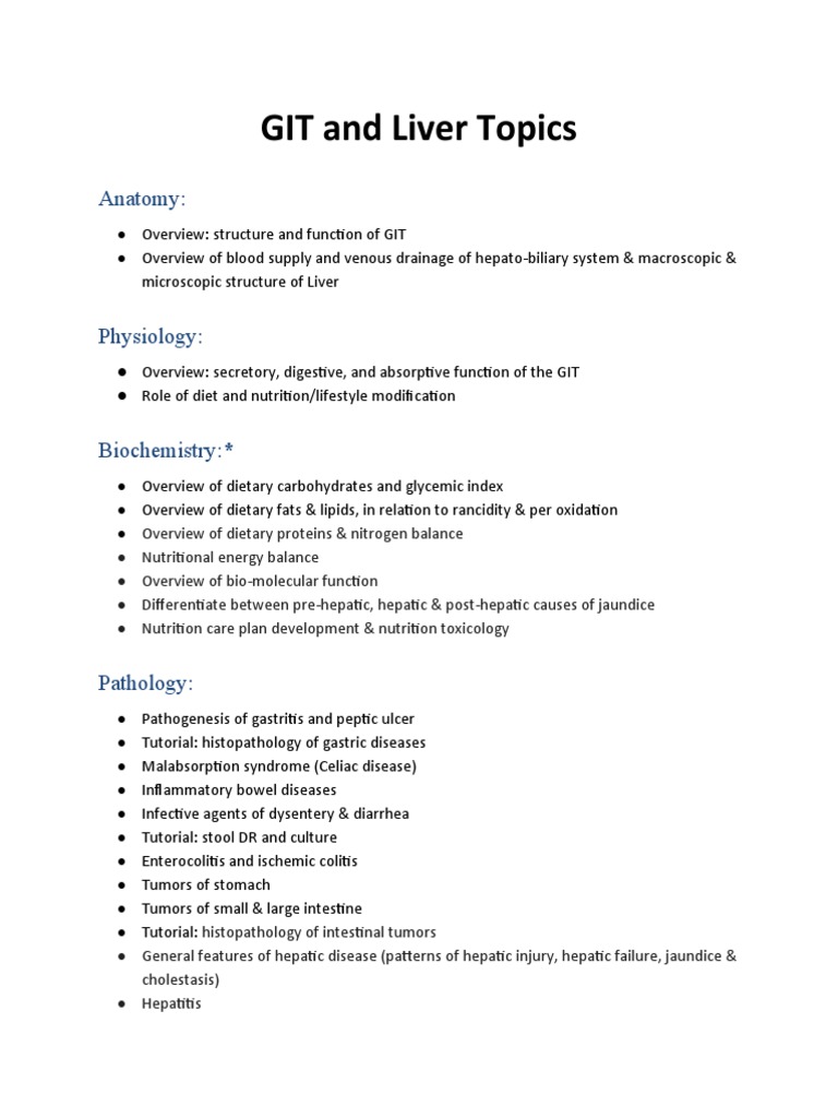 Medical Students' Guide to GIT & Liver | PDF | Liver | Gastrointestinal ...