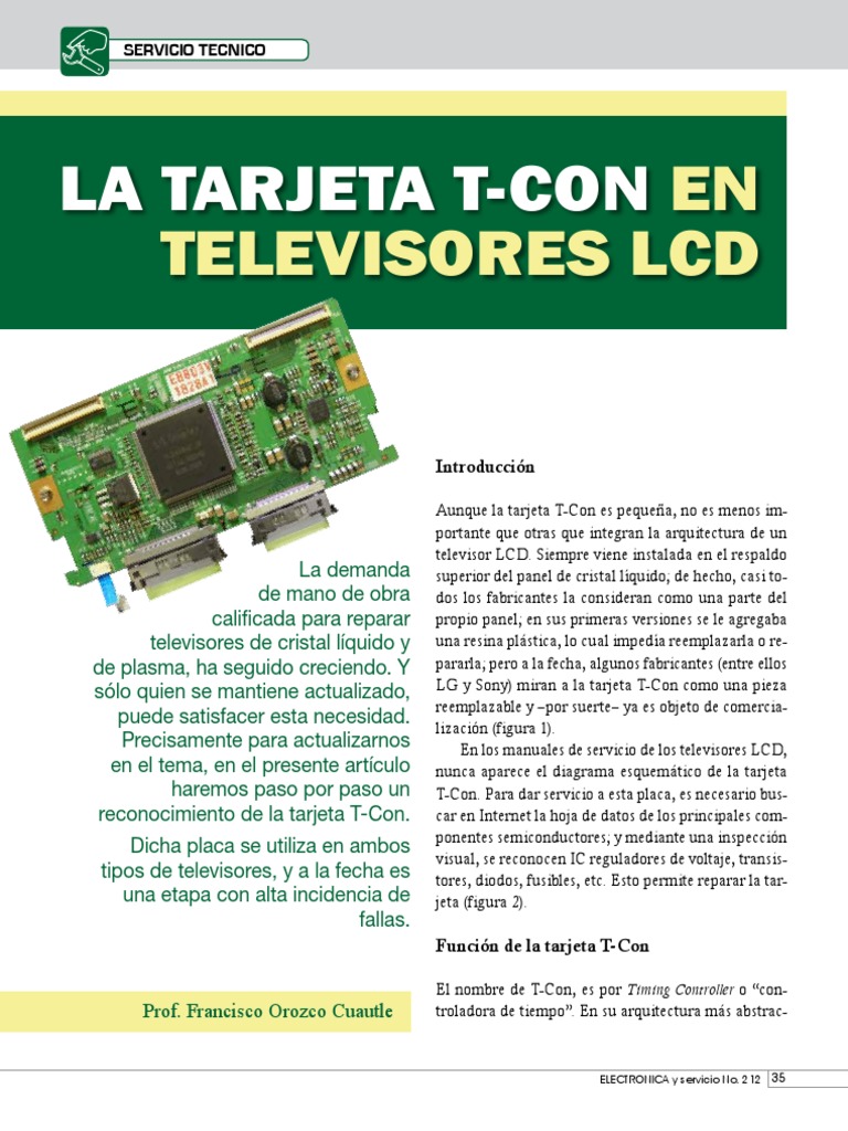 Tarjeta Tcon TV LCD | PDF | Pantalla de cristal líquido | Electrónica