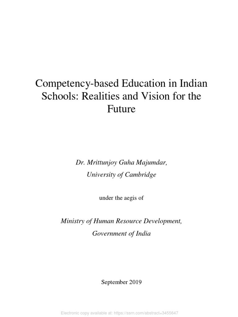 Competency Based Education in Indian SCH | PDF | Programme For ...