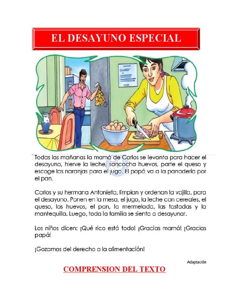 EL DESAYUNO LECTURA 1 | PDF