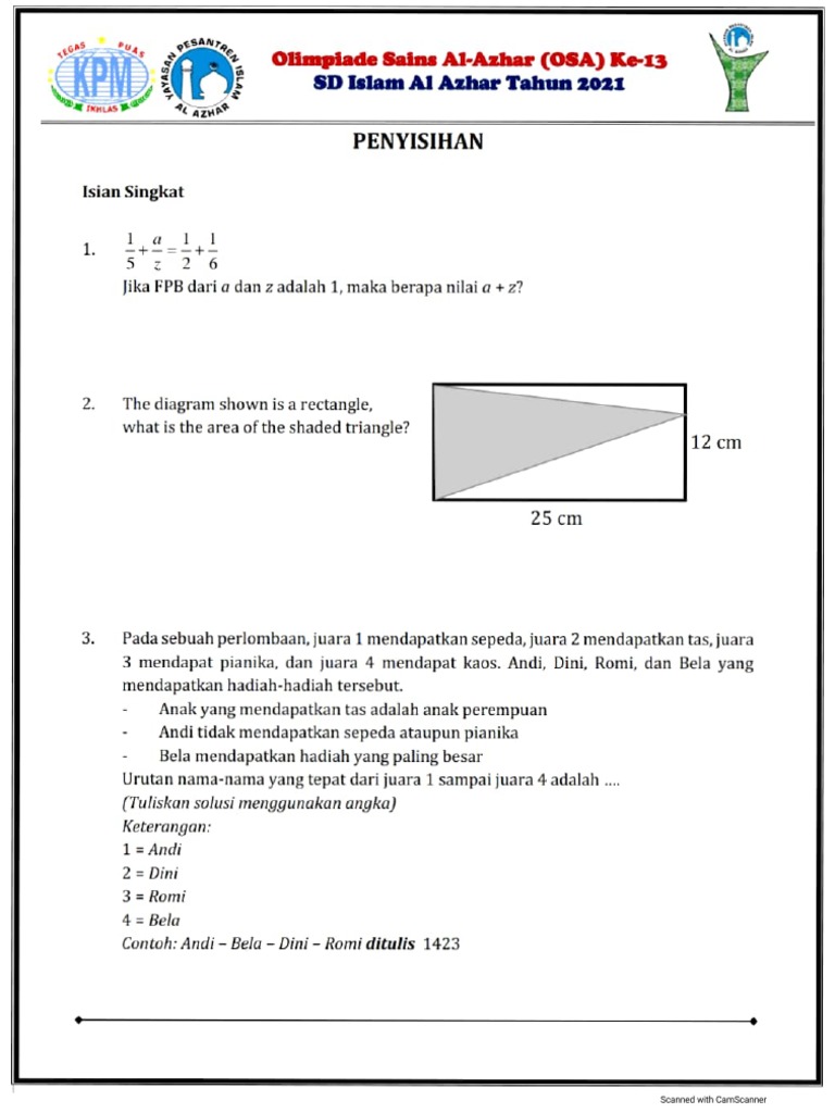 MTK Osa Kelas 4 | PDF