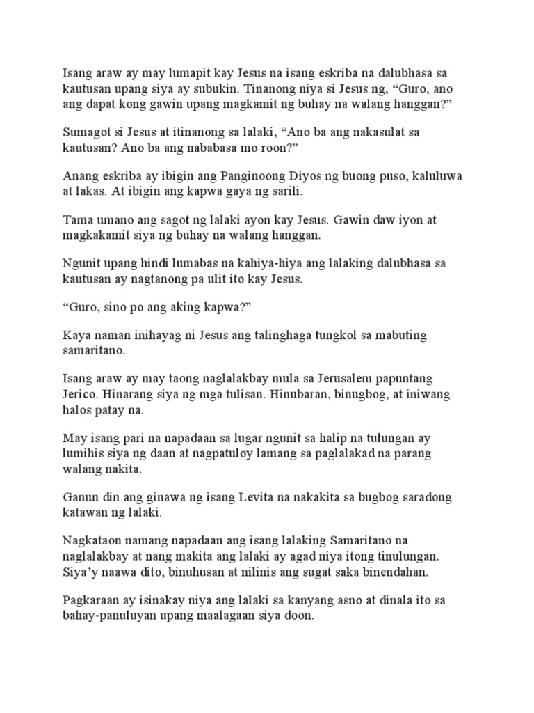 Ang Mabuting Samaritano | PDF