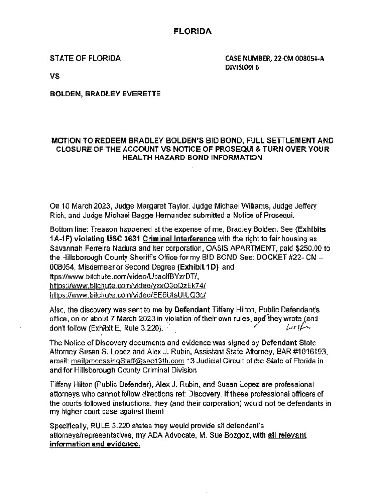 Brads Motion To Redeem The Bid Bonds As We Know The Rich Mans Secret ...