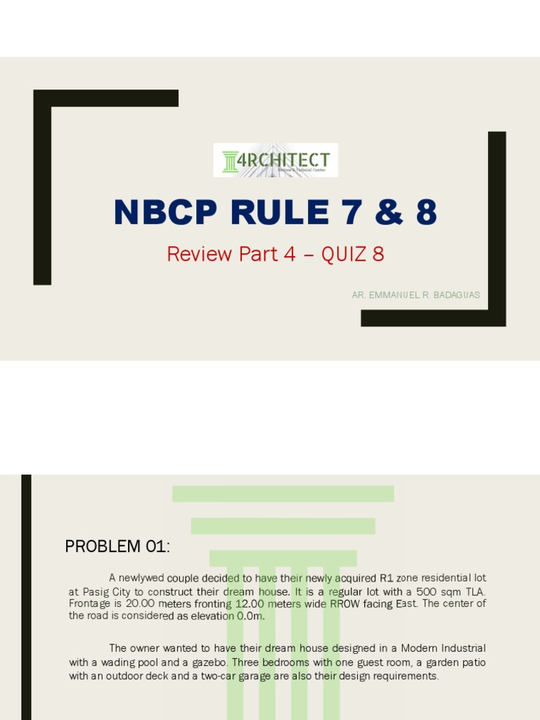 Rule 78 Part 4 Quiz 8 | PDF | Buildings And Structures