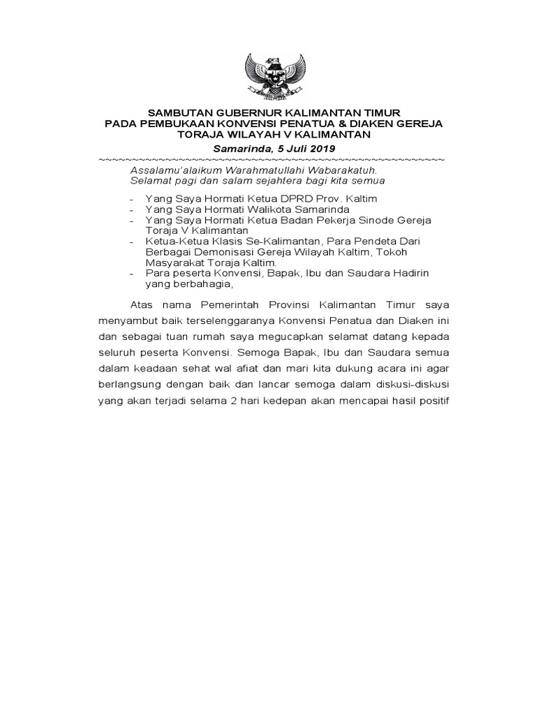 Pada Pembukaan Konvensi Penatua & Diaken Gereja Toraja Wilayah V ...