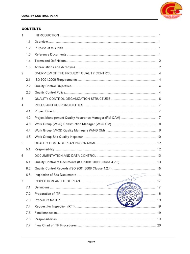 QAS 9 - Project Quality Plan Content | PDF | Quality Assurance | Iso 9000