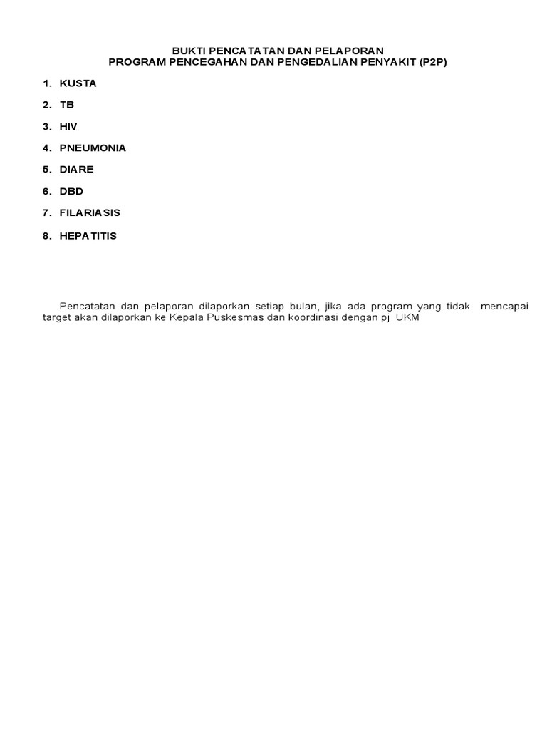 2.6.5 Ep 5 Bukti Pencatatan Dan Pelaporan P2P | PDF | Pengembangan Diri | Kesehatan Holistik