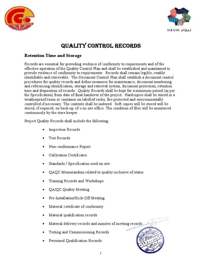 Quality Control Records Management | PDF
