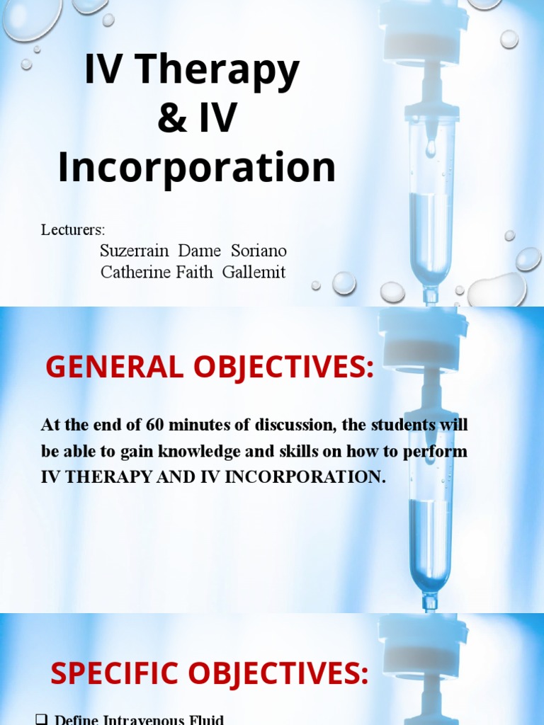 Understanding IV Therapy and Its Purpose | PDF | Intravenous Therapy ...
