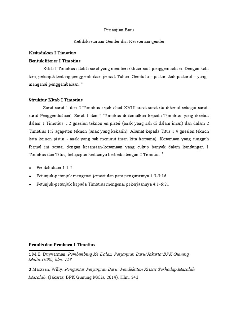 Panduan Penggembalaan dalam I Timotius | PDF