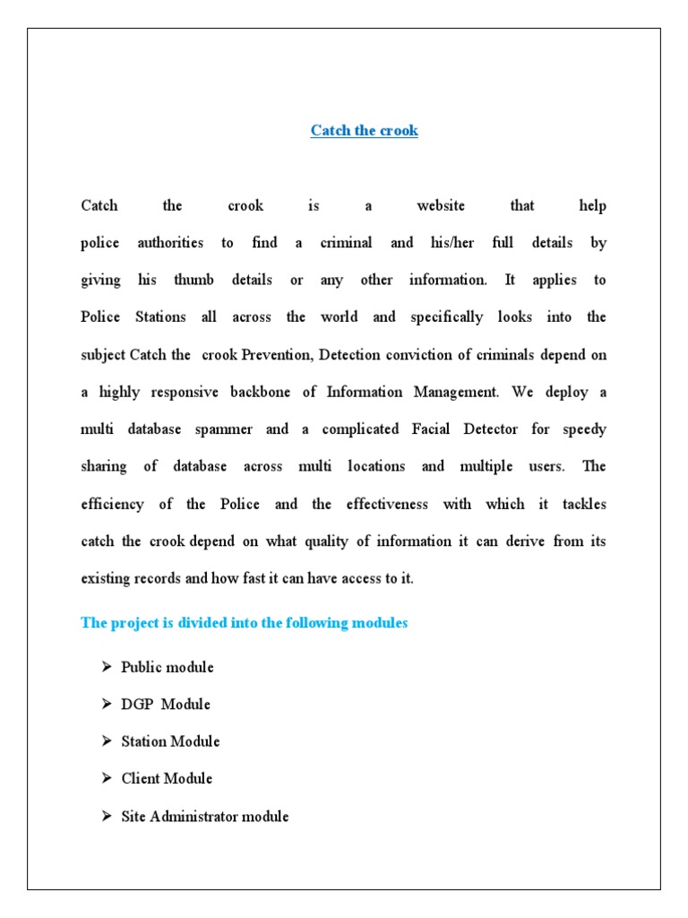 Catch The Crook | PDF | World Wide Web | Internet & Web