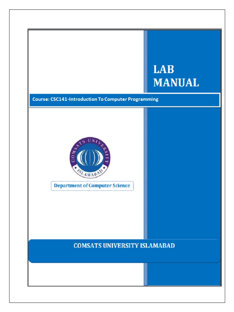 CSC103 - LabManual (For Students) | PDF | Pointer (Computer Programming) | Integer (Computer ...