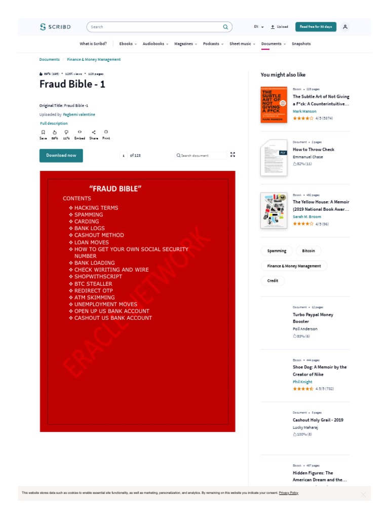 WWW Scribd Com Document 523146465 Fraud Bible 1 | PDF | Spamming | Scribd
