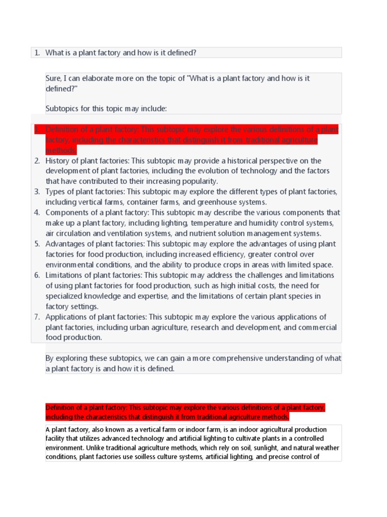 What Is A Plant Factory and How Is It Defined | PDF | Plants | Agriculture