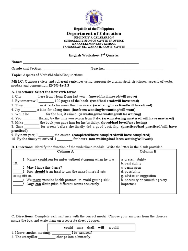 English Worksheet 2nd Quarter | PDF | Linguistics | Cognitive Science