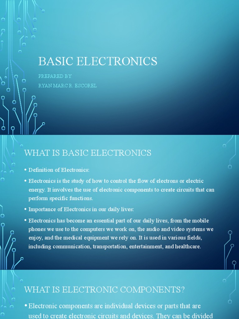 Basic Electronics - PPT - Escorel - v2 | Download Free PDF | Electronic Component | Passivity ...