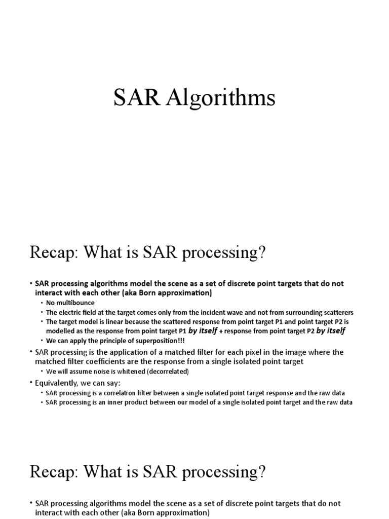 826 SAR Processing Algorithms Overview-F15 | PDF | Fourier Transform ... 826 SAR Processing Algorithms Overview-F15 | PDF | Fourier Transform ...