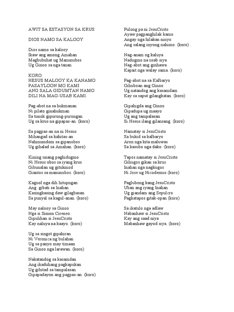 Awit Sa Estasyon Sa Krus | PDF