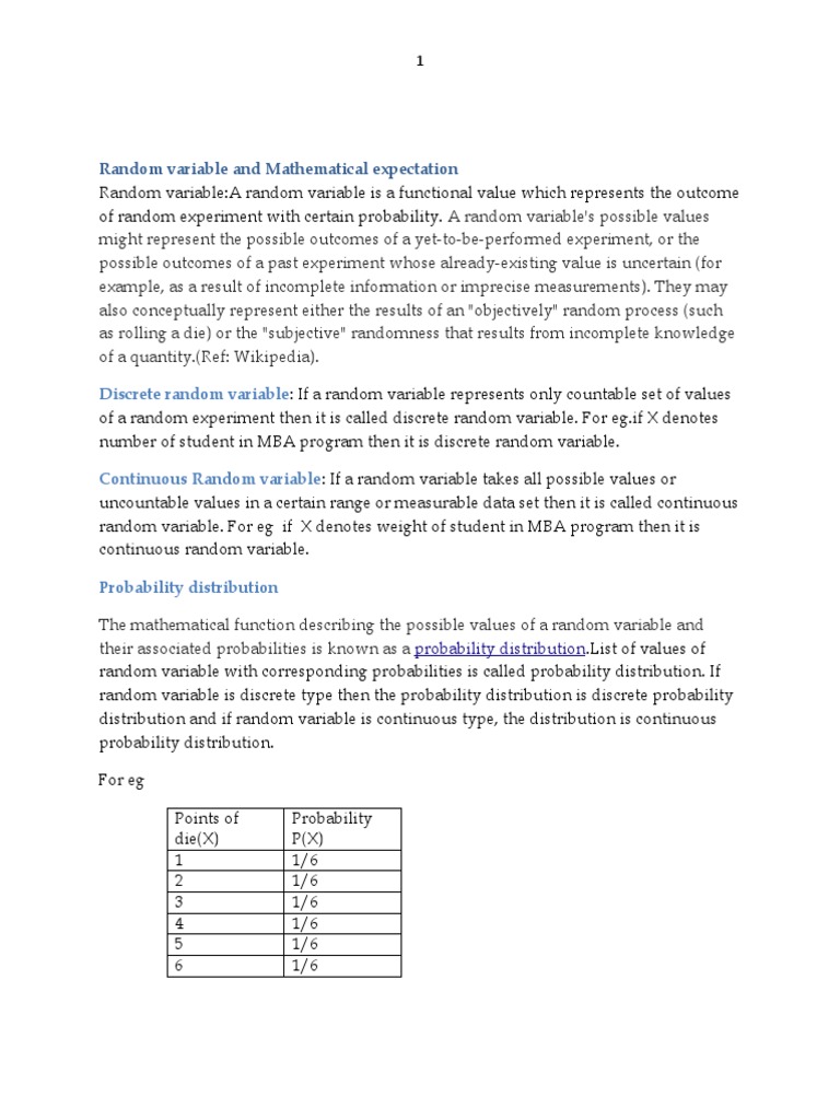 Random Variable 2 | PDF | Probability Distribution | Normal Distribution