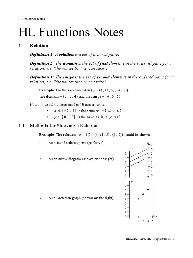 HL Function Notes | PDF | Asymptote | Function (Mathematics)