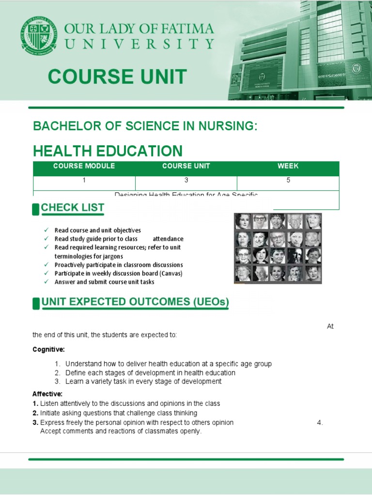 WEEK 5 CU-5.-Designing Health Education For Age Specific | PDF ...