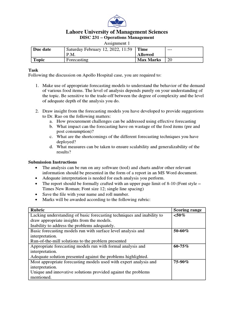 Assignment 1 Pdf Forecasting Cognition