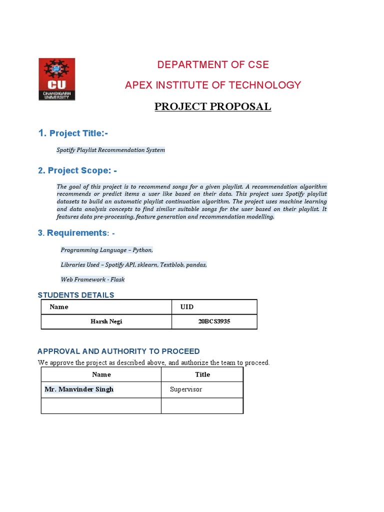 Project Proposal | PDF