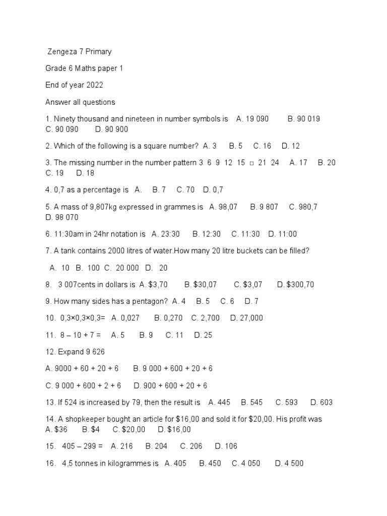 Zengeza 7 Prima | PDF | Mathematics | Elementary Mathematics