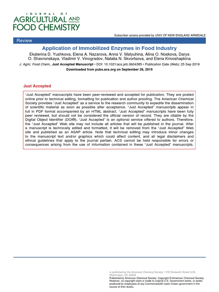 Acs Jafc 9b04385 | PDF | Enzyme | Physical Chemistry