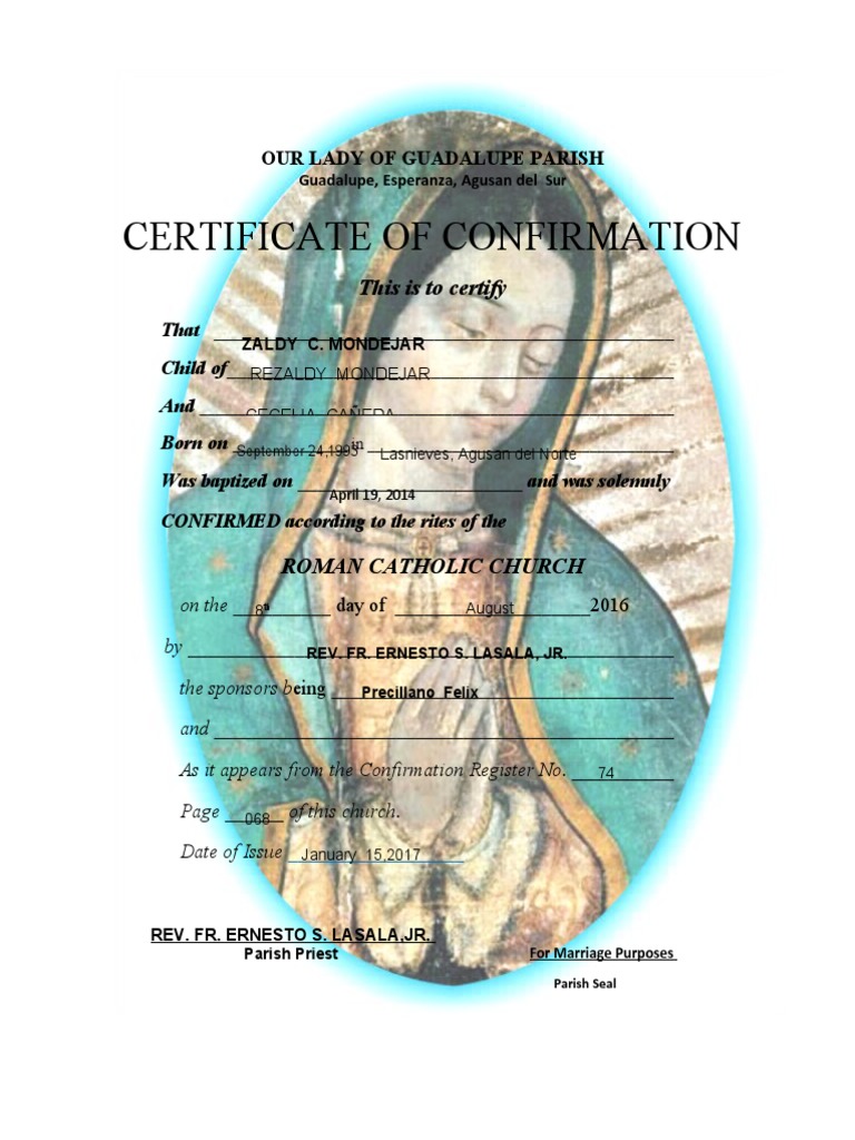 Confirmation Certificate Final | PDF