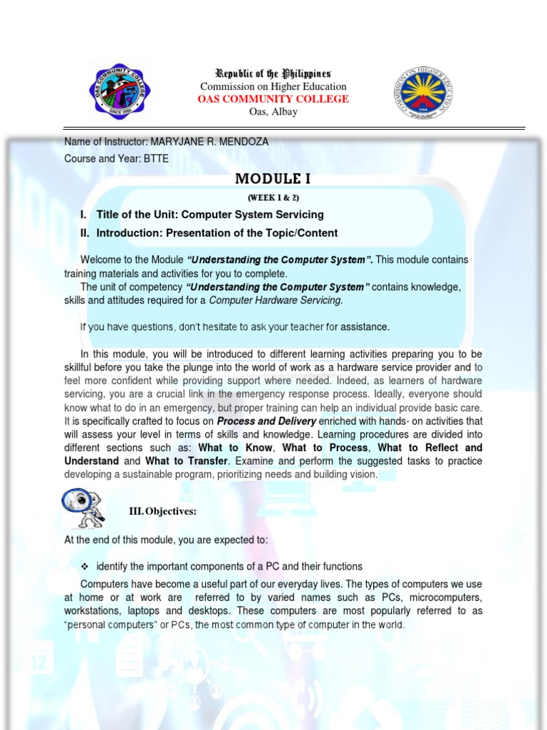 Computer System Servicing Module | PDF | Computer Data Storage | Random ...