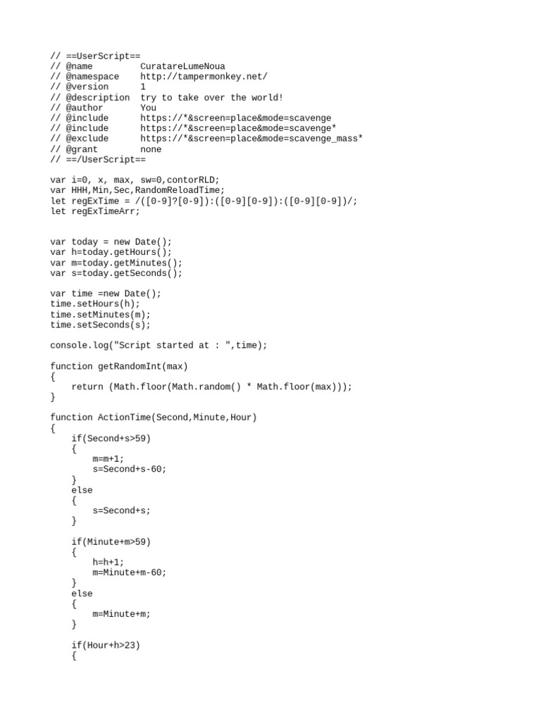 Tampermonkey Script for Scavenging | PDF | Ajax (Programming) | Computing