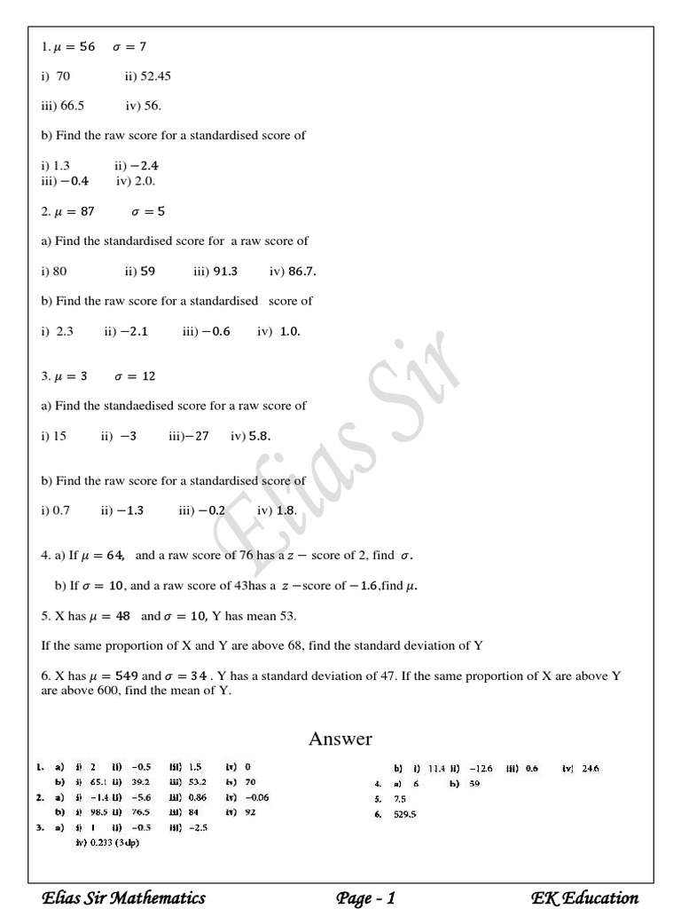 Elias Sir Mathematics Page - 1 Ek Education | PDF