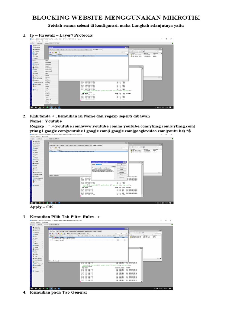 Blocking Layer7 Protocols Mikrotik | PDF