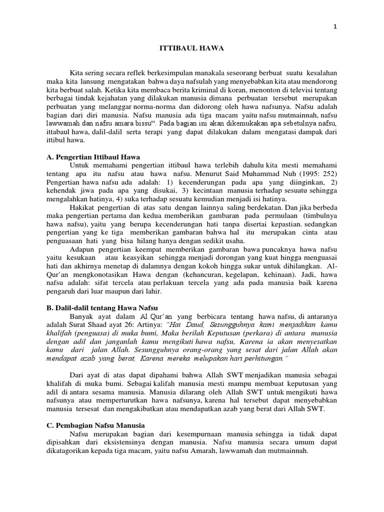 Ittiba'ul Hawa | PDF | Pengembangan Diri
