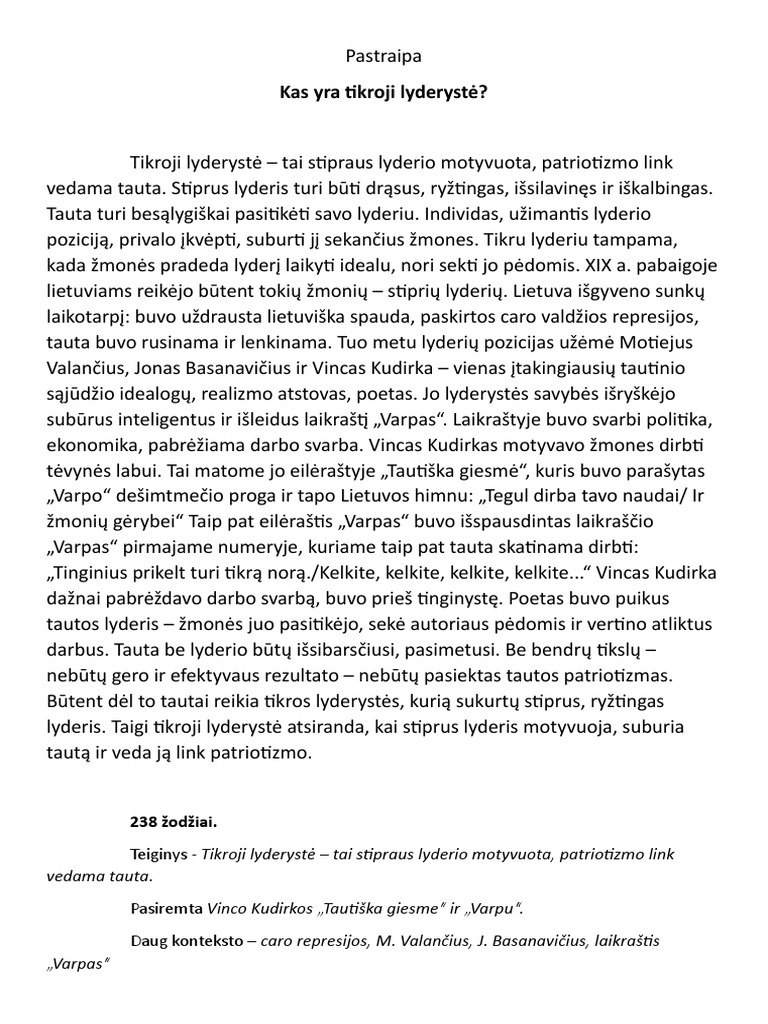 Kas Yra Tikroji Lyderystė | PDF